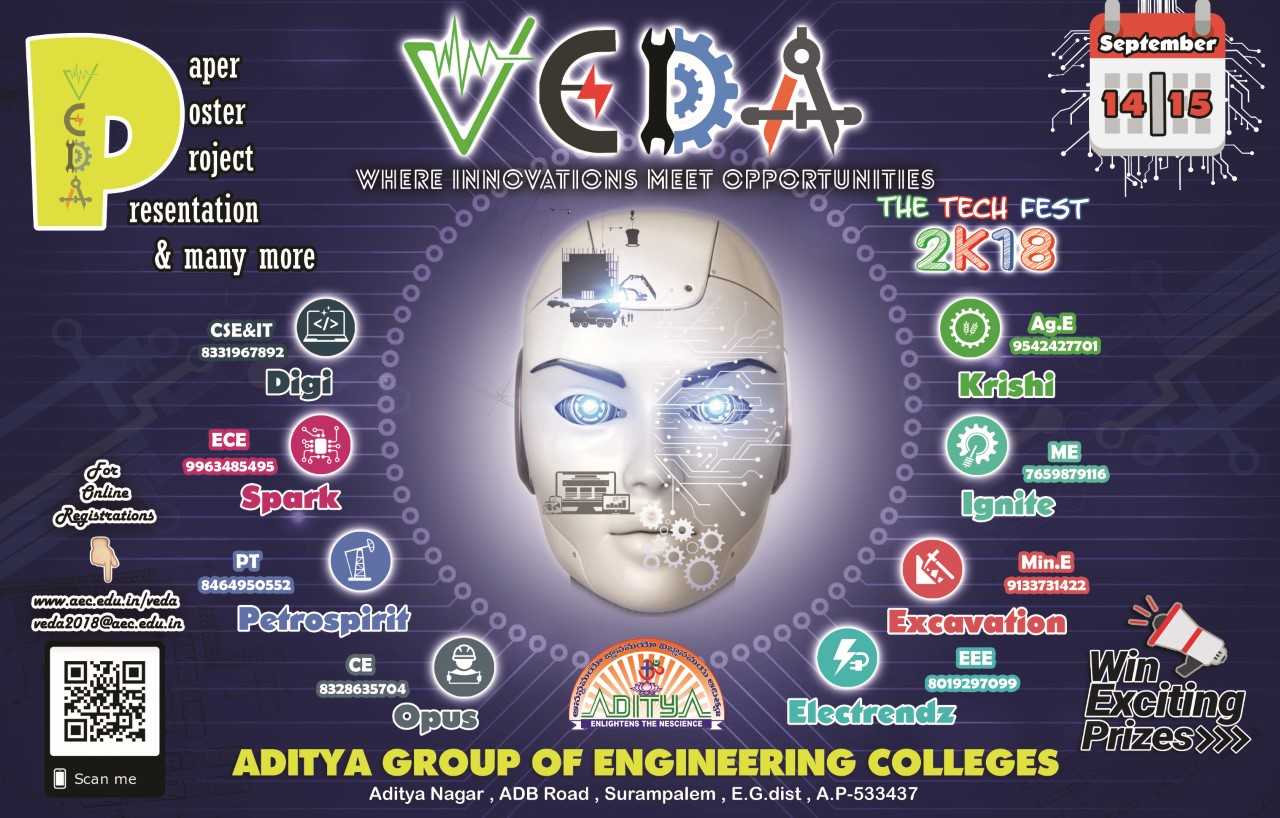 VEDA Techfest 2018 Poster – ADITYA'S BLOG | ADITYA EDUCATIONAL INSTITUTIONS